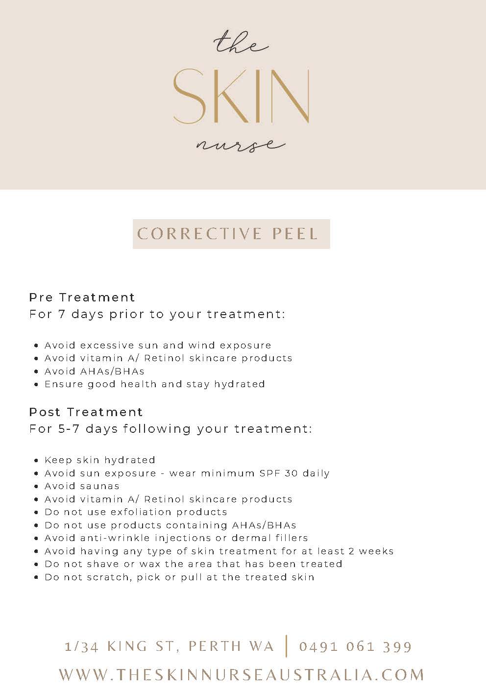 Pre and Post Treatment Plans | The Skin Nurse Perth Australia